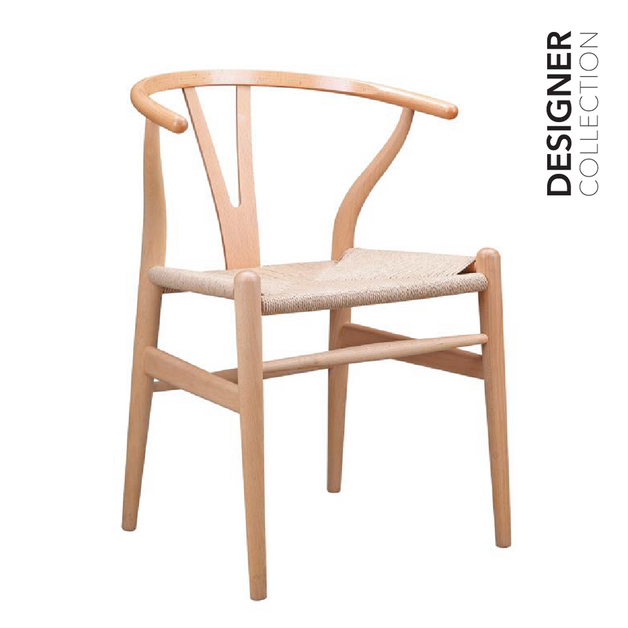 WISHBONE Chair Beech Rattan MAJUHOME eStore