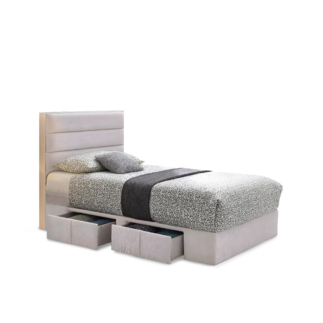 WREN Bed with Drawers Beige – MAJUHOME eStore