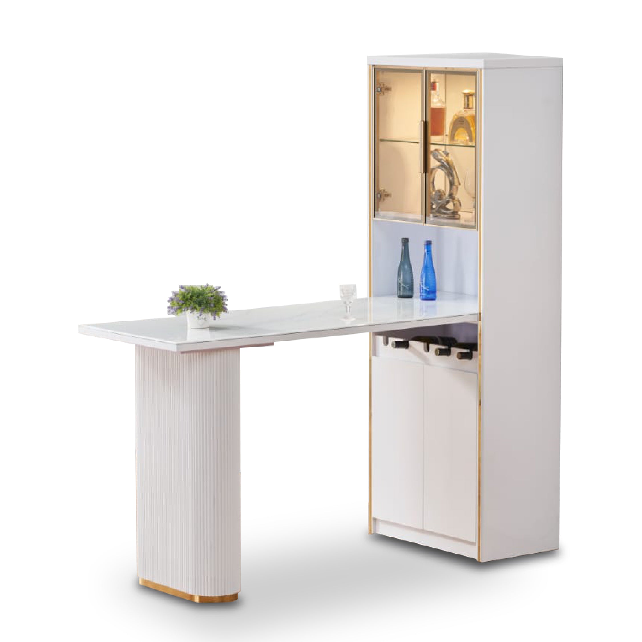 YEJI Bar Table with Storage Cabinet White – MAJUHOME eStore