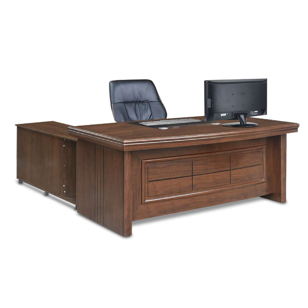 WINDSOR Director Table with Side Cabinet and Pedestal – MAJUHOME eStore